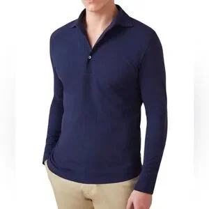 Luca Faloni | Shirts | Luca Faloni Brera Polo Shirt Cotton Piqu Navy ...
